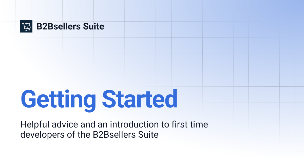 Getting Started | B2Bsellers Suite