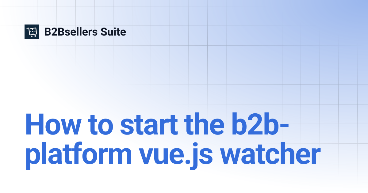 How to start the b2b-platform vue.js watcher | B2Bsellers Suite